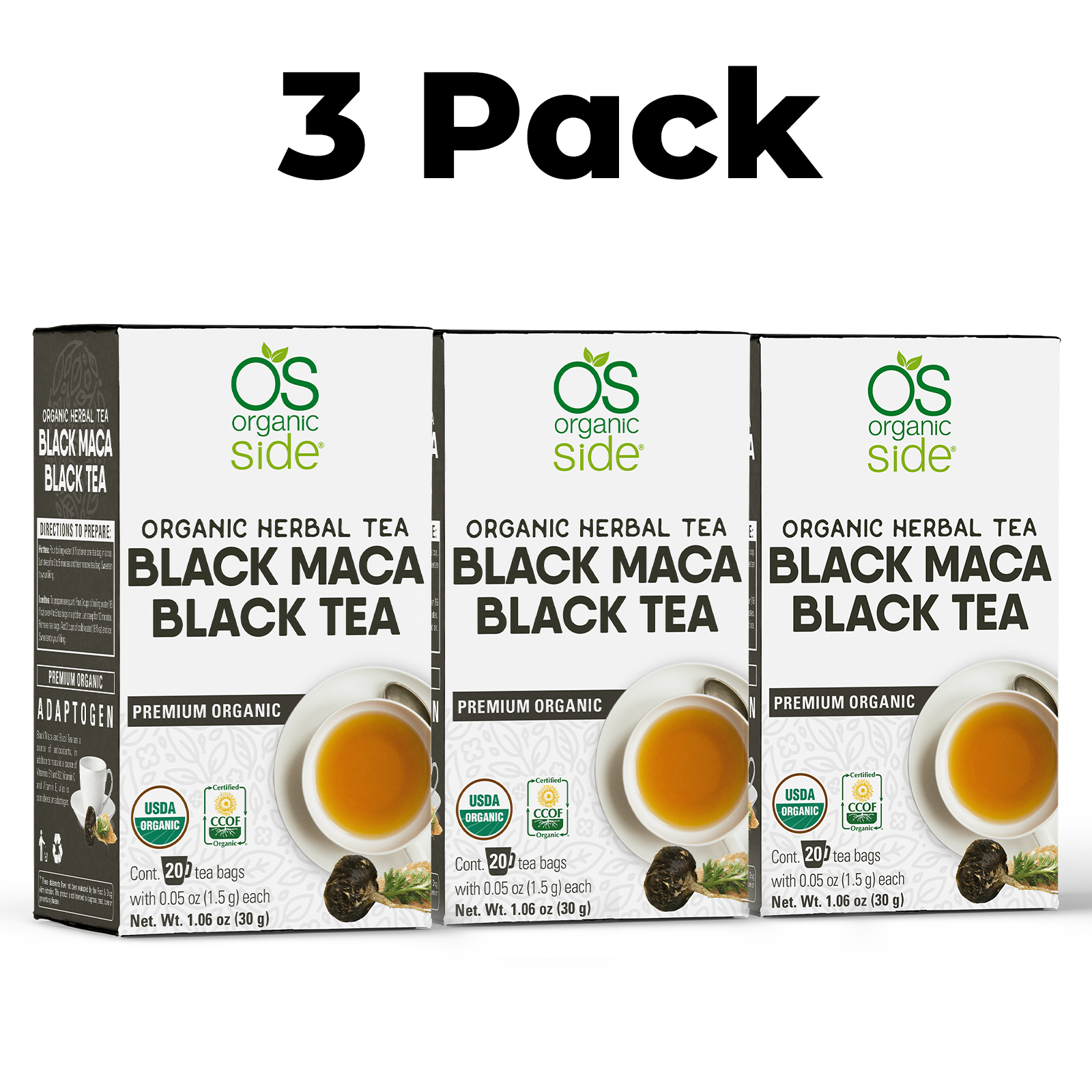 OS Organic Side | Black Maca & Black Tea 60 Tea bags(Pack of 3) – My ...
