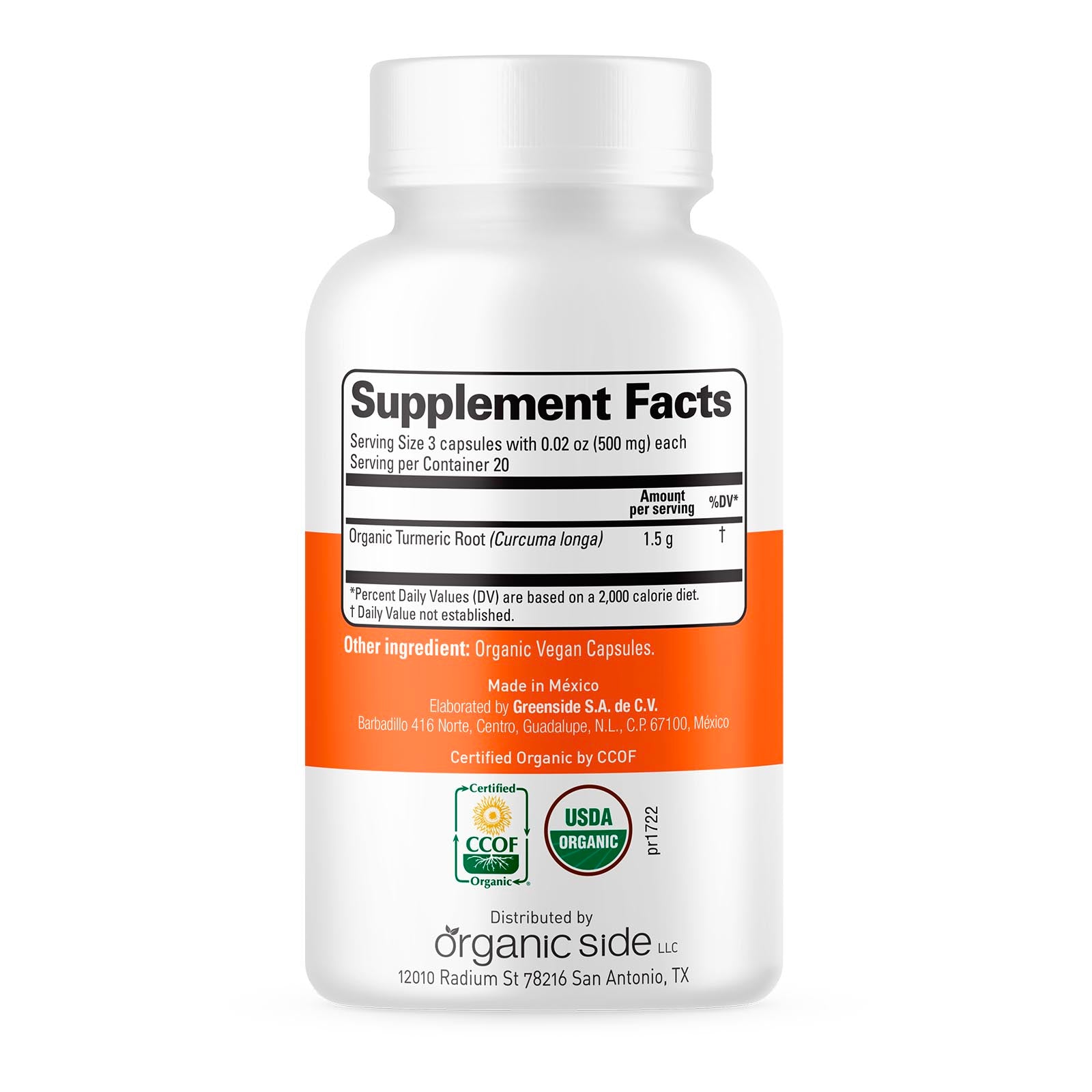 Organic Turmeric Curcumin 60 Capsules - Antioxidant - Certified USDA ...